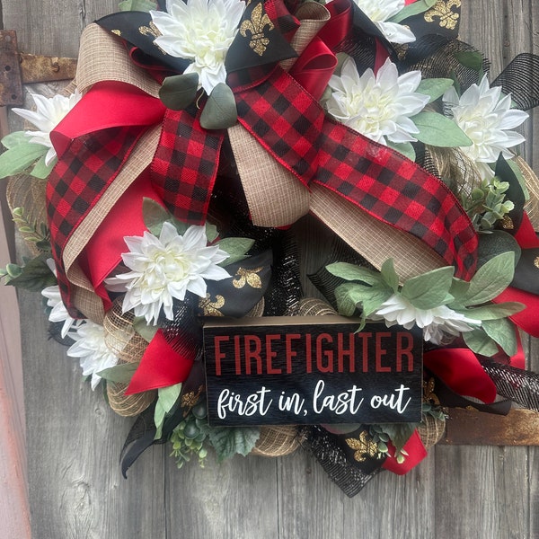 Firefighter Wreath - Etsy