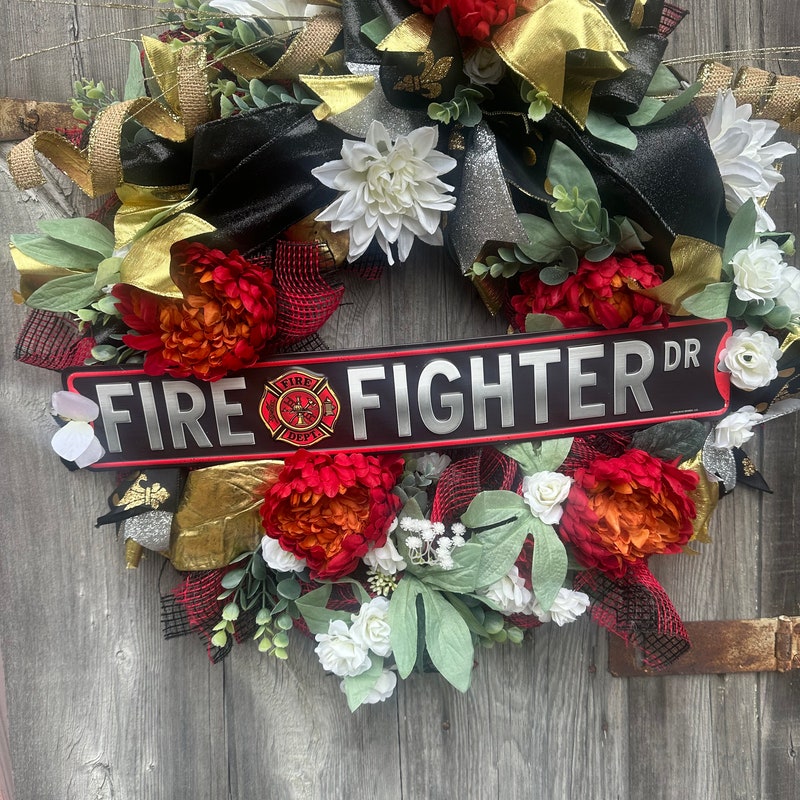 Firefighter Wreath - Etsy