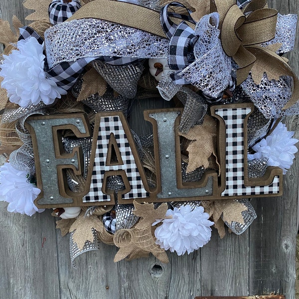 Fall Buffalo Check Wreath - Etsy