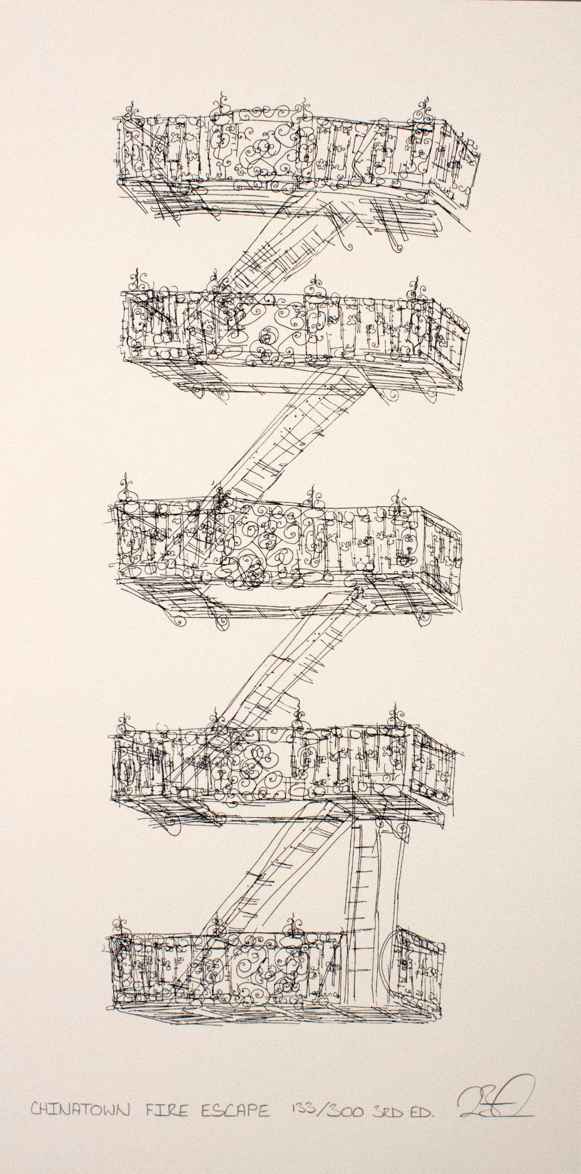 Chinatown Fire Escape New York City Screenprint - Etsy