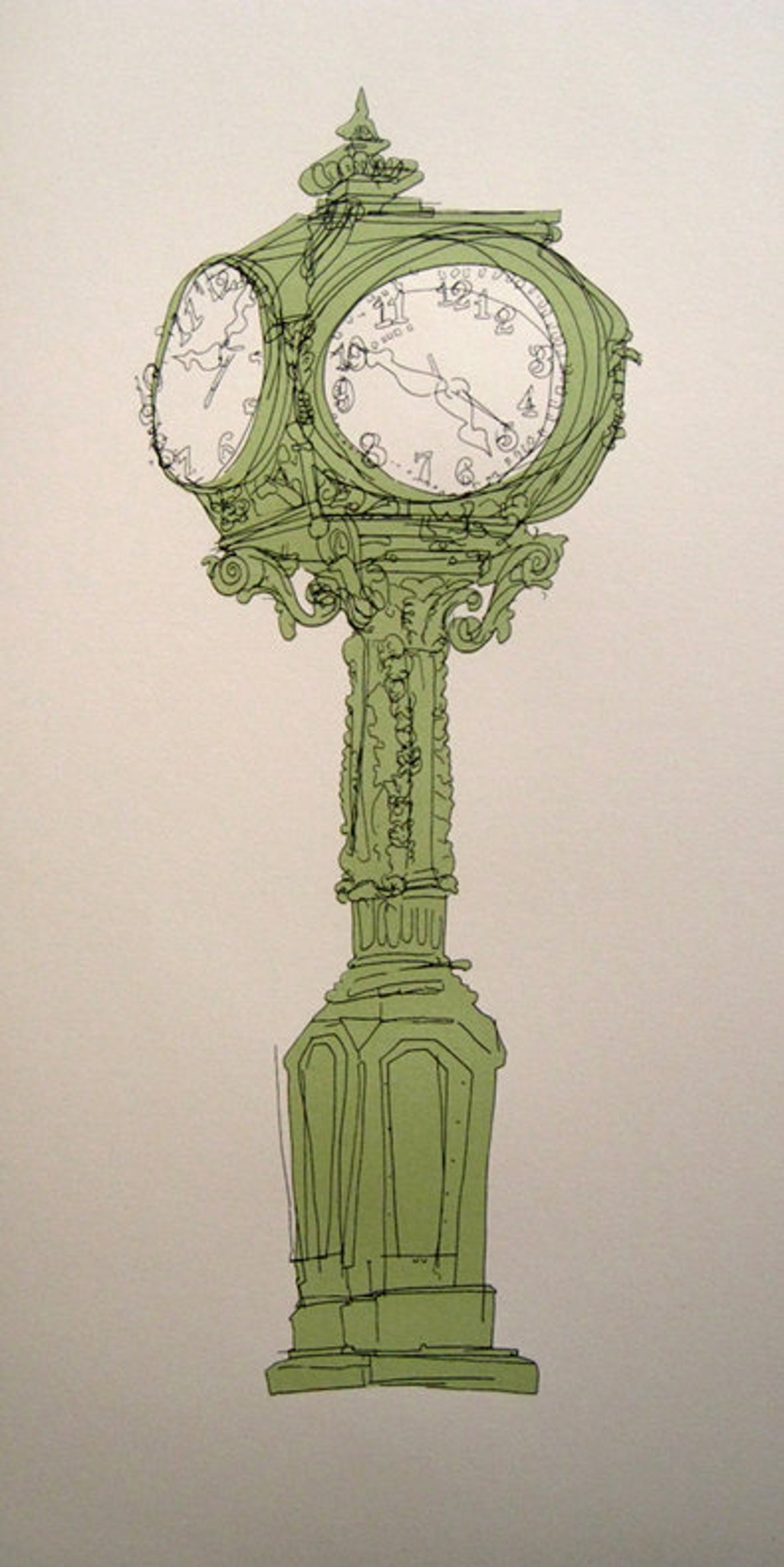 Old Clock Jacob Riis Park Screenprint - Etsy