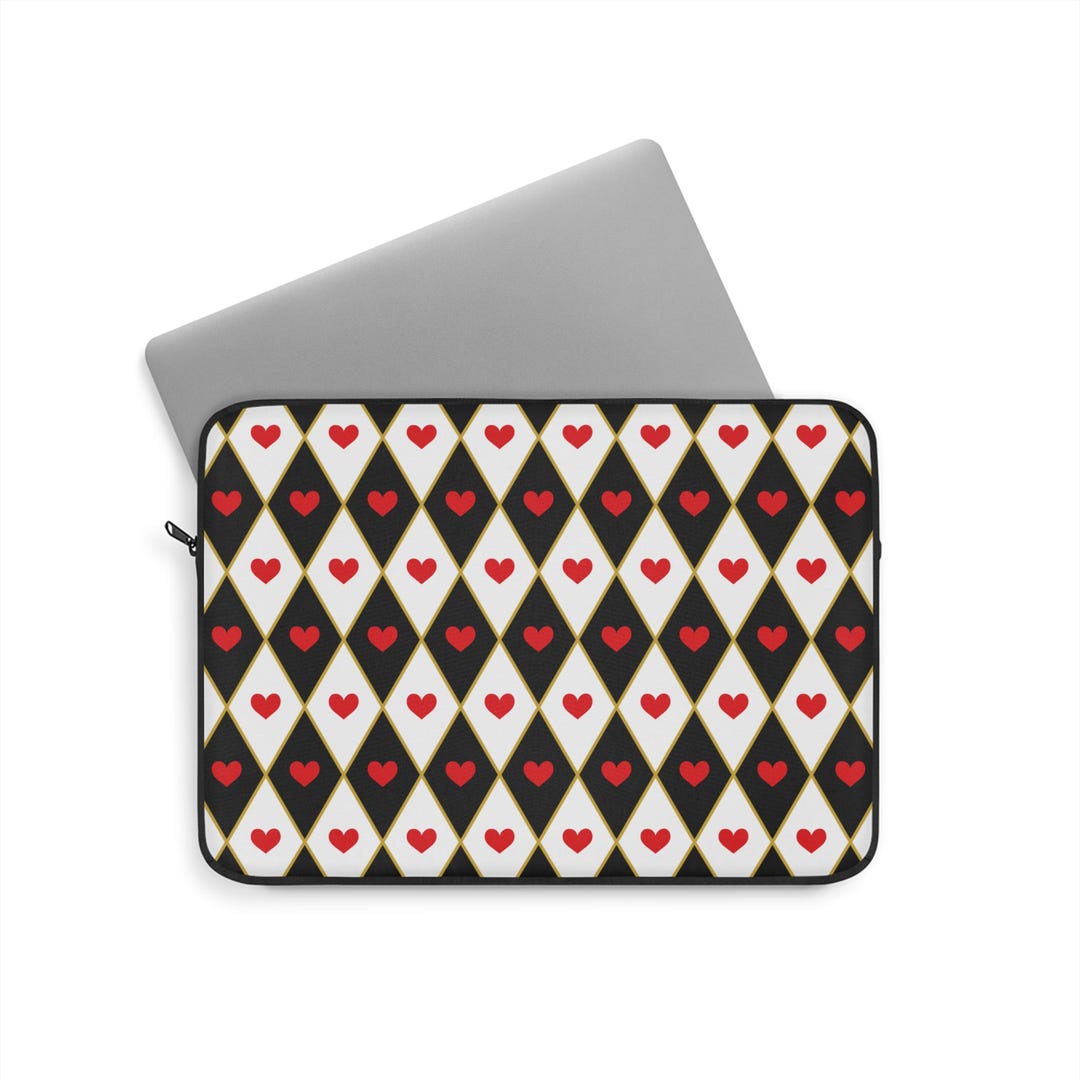 Alice in Wonderland Laptop Sleeve: Red Heart Argyle Case - Etsy