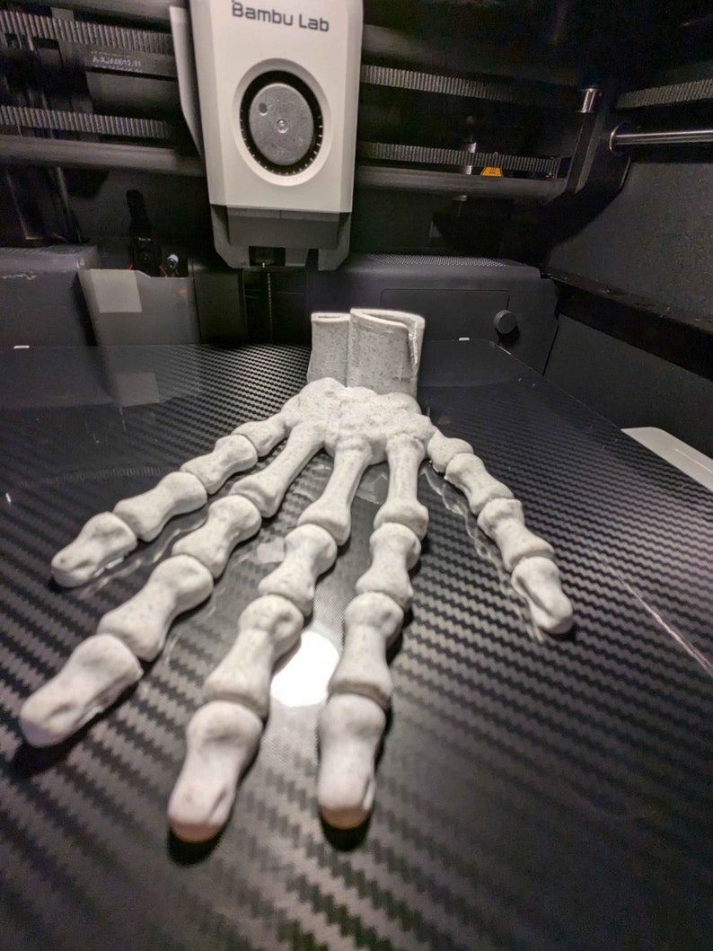 3D Printed Articulated Skeleton Hand Model Unique Desk Decor Anatomy ...