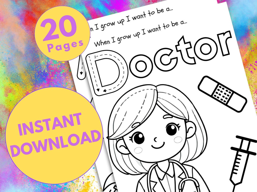When I Grow up Coloring Book for Kids | 20 Printable Career-themed ...