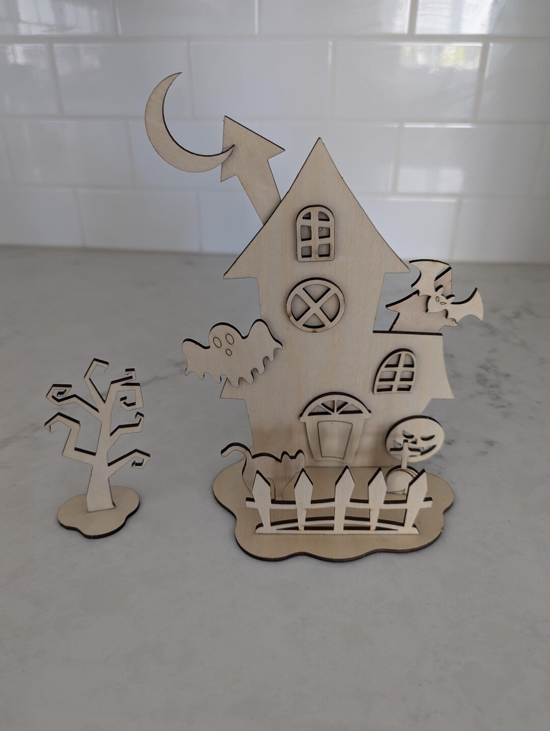 Wooden Haunted House Halloween Craft Kit - Etsy