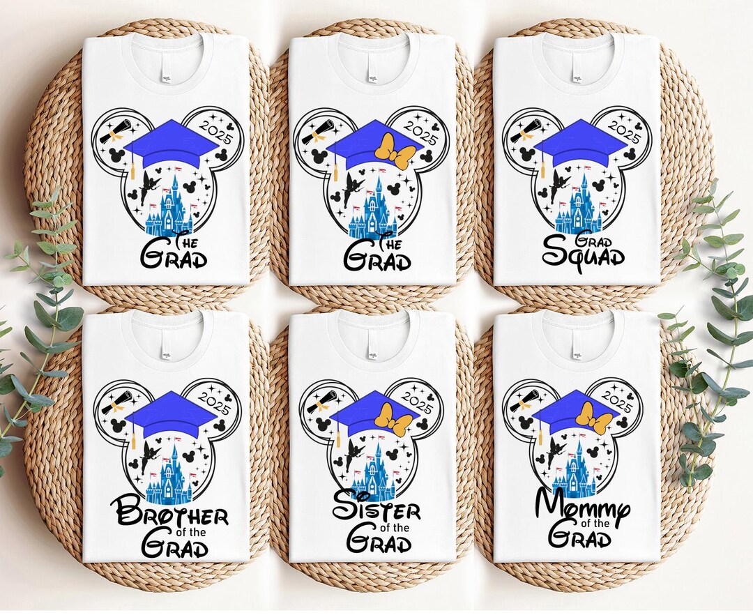 Disney Graduation Matching 2025 Shirt, Mickey Minnie Grad Shirt, Disney ...