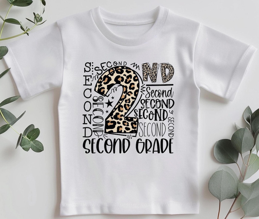2nd Grade Typography Shirt, Second Grade Shirt, 2nd Grade Teacher Shirt ...