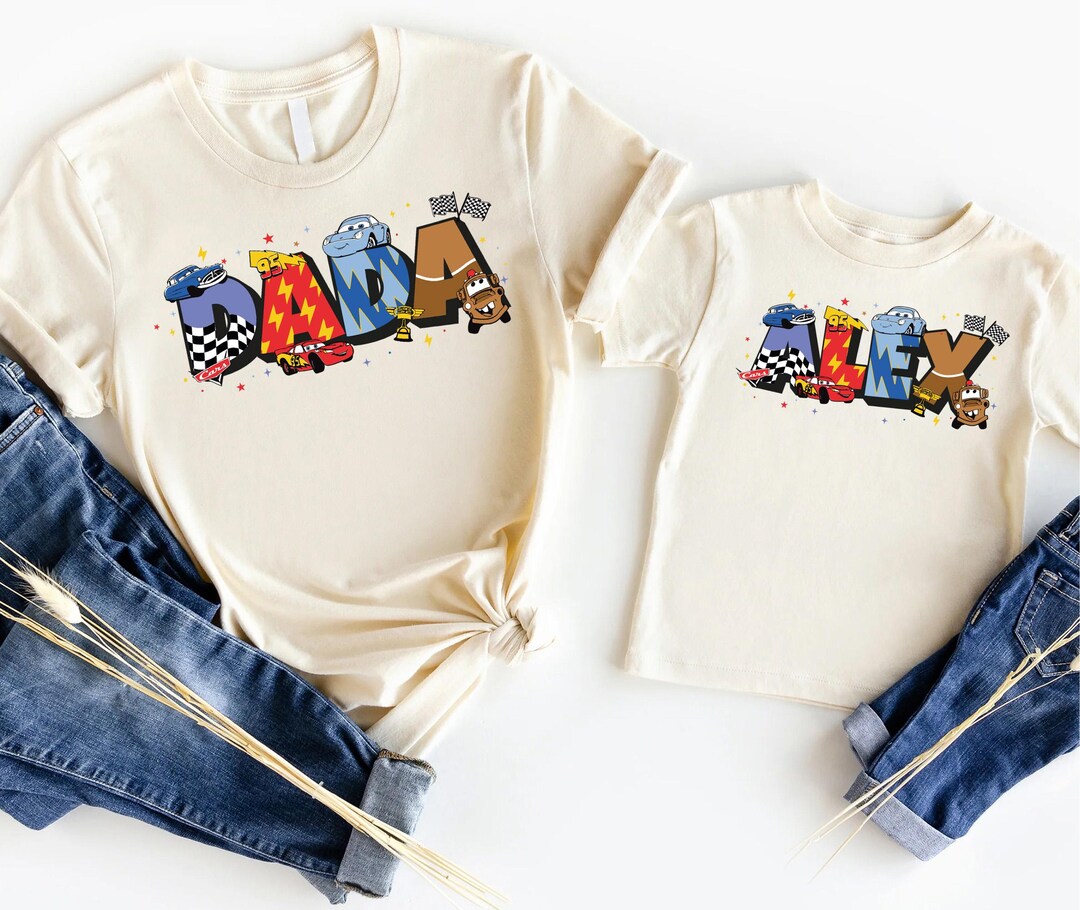 Disney Cars Dada and Kids Shirt, Lightning Mcqueen Tow Mater Family ...