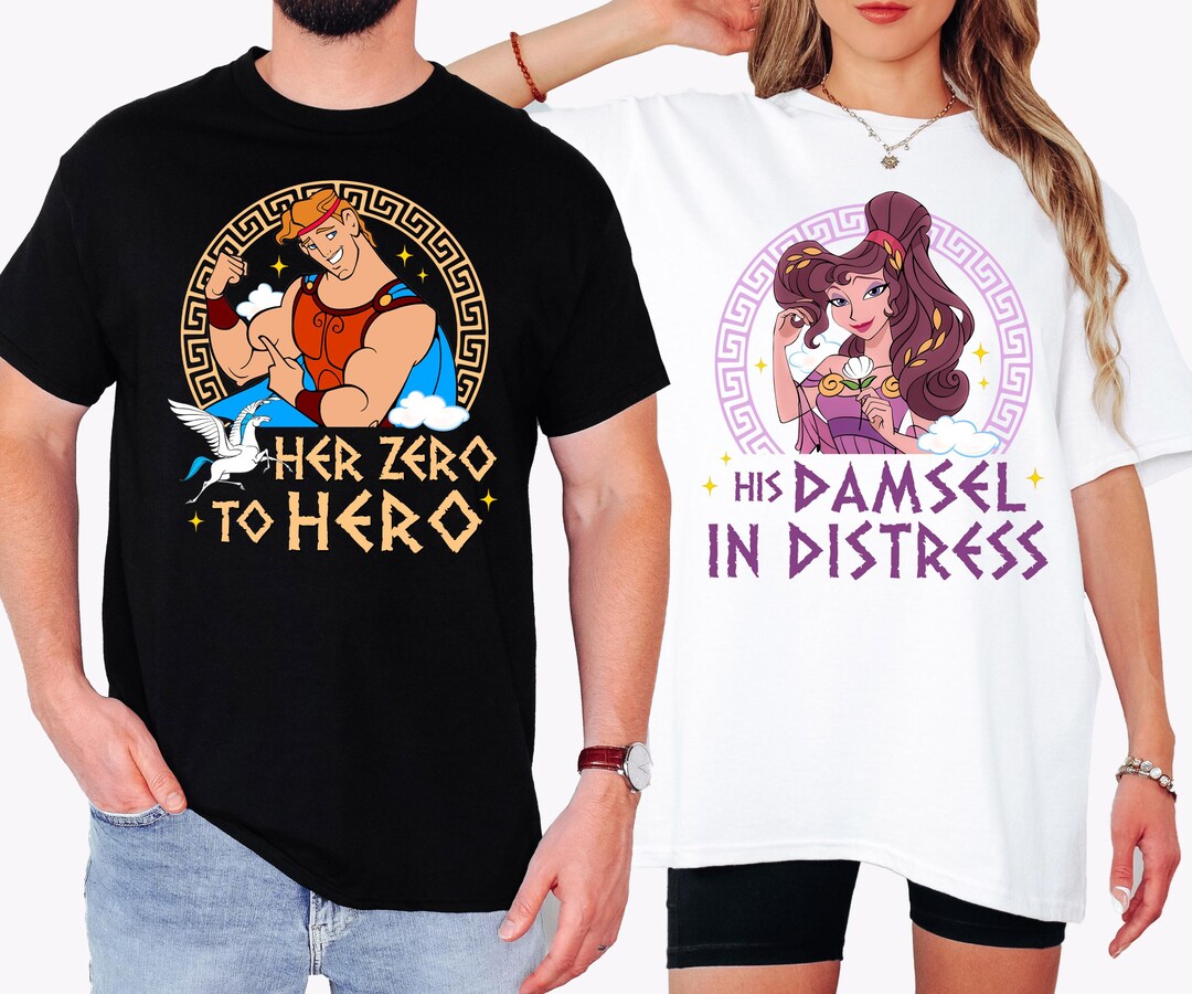 Her Zero to Hero His Damsel in Distress Shirt, Hercules and Megara His ...