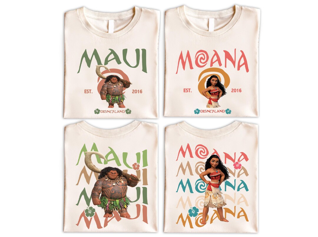 Disney Princess Moana Characters Shirt, Disneyland Family Vacation ...