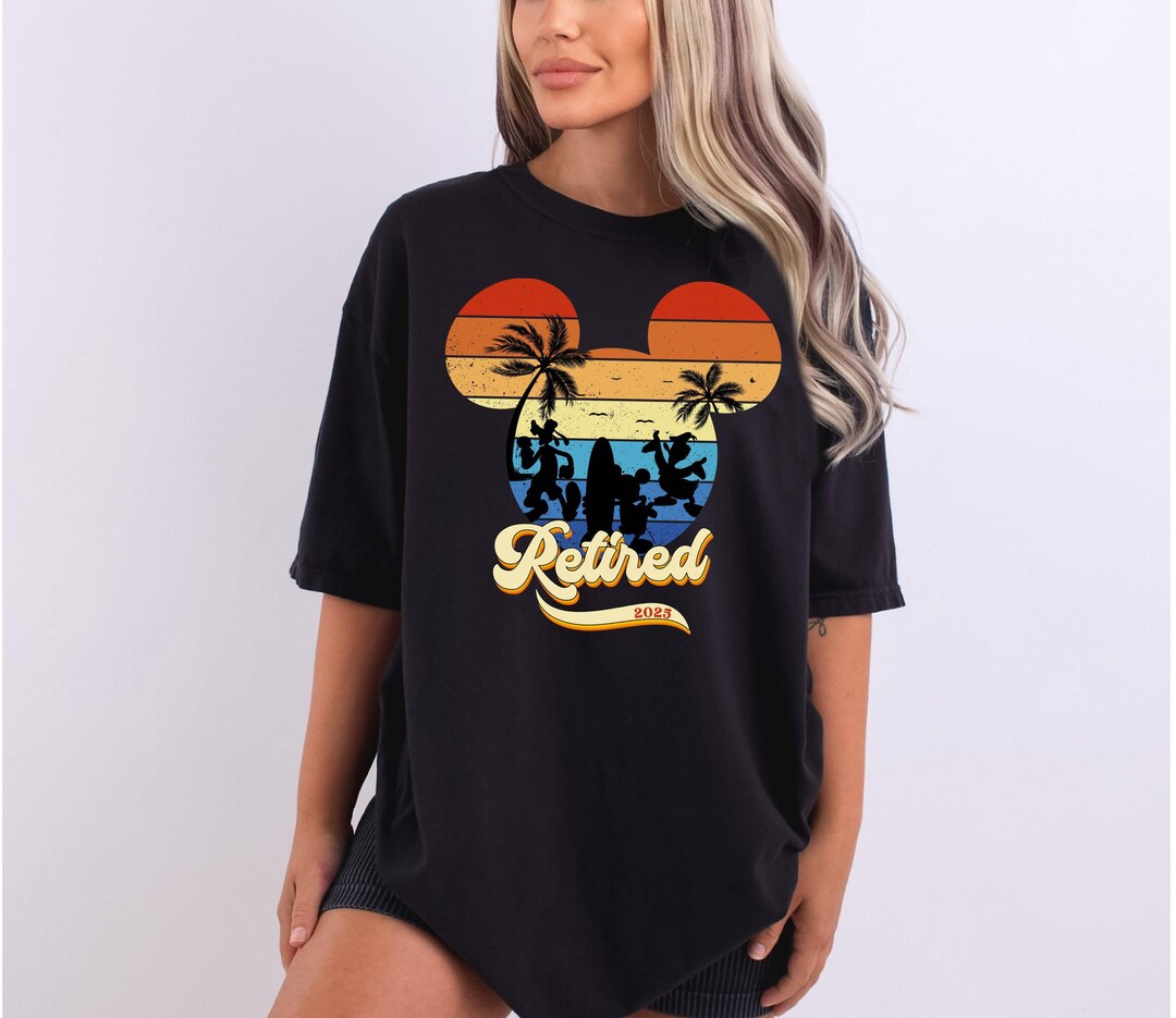 Disney Retired 2025 Shirt, Mickey Ears Sunset Retirement Shirt, Mickey ...