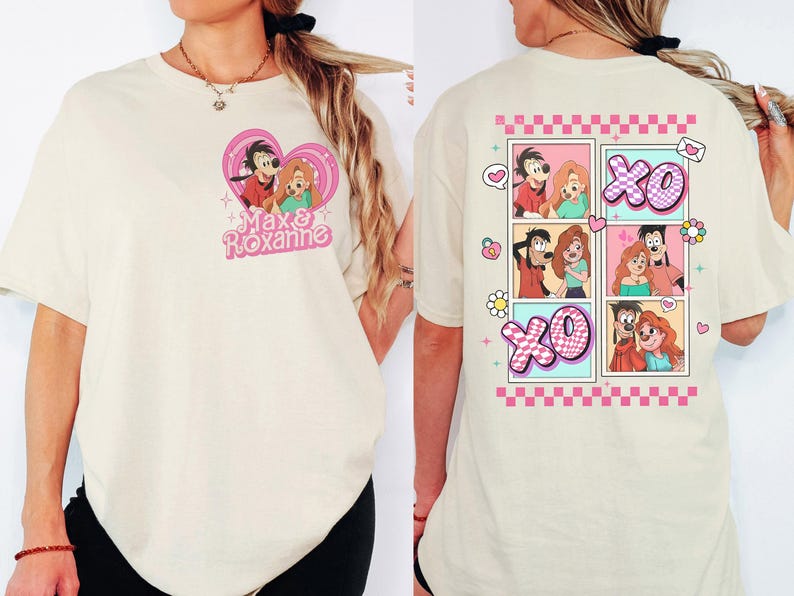 Disney Roxanne and Max Couples Shirt, Disney Goofy Movie Valentine ...