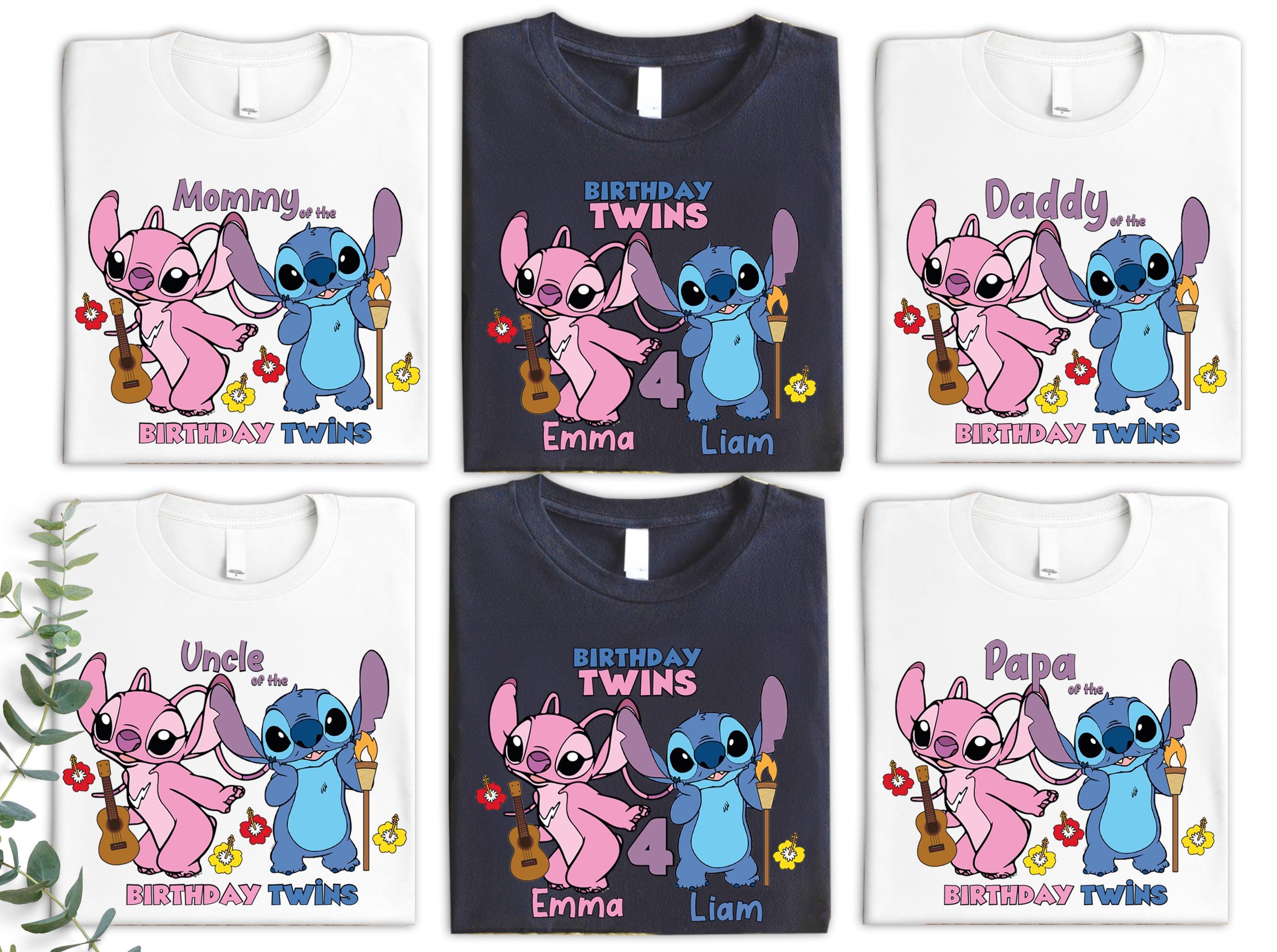 Disney Stitch & Angel Birthday Twins Shirt, Custom Birthday T-shirt ...