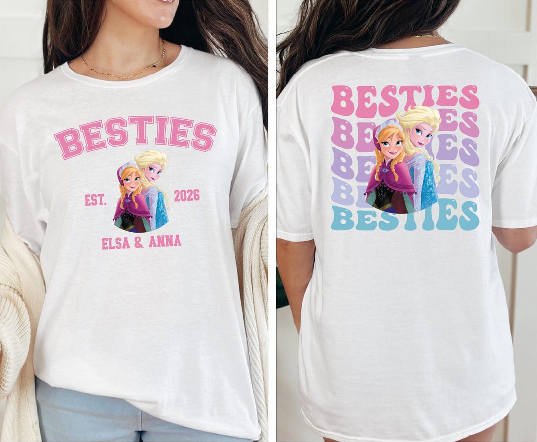 Disney Frozen Besties Shirt, Custom Princess Anna & Elsa Best Friends ...