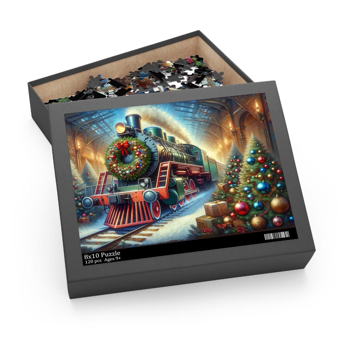 Christmas Train Jigsaw Puzzle: Vintage Holiday Winter Scene - Etsy