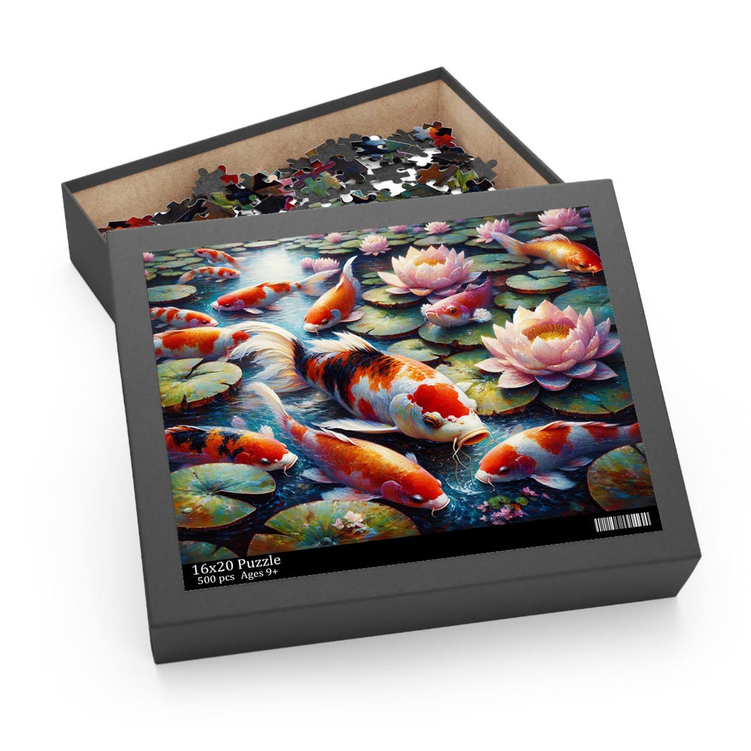 Japanese Koi Fish Puzzle, Vintage Jigsaw Puzzle - 120, 252, 500 Piece ...