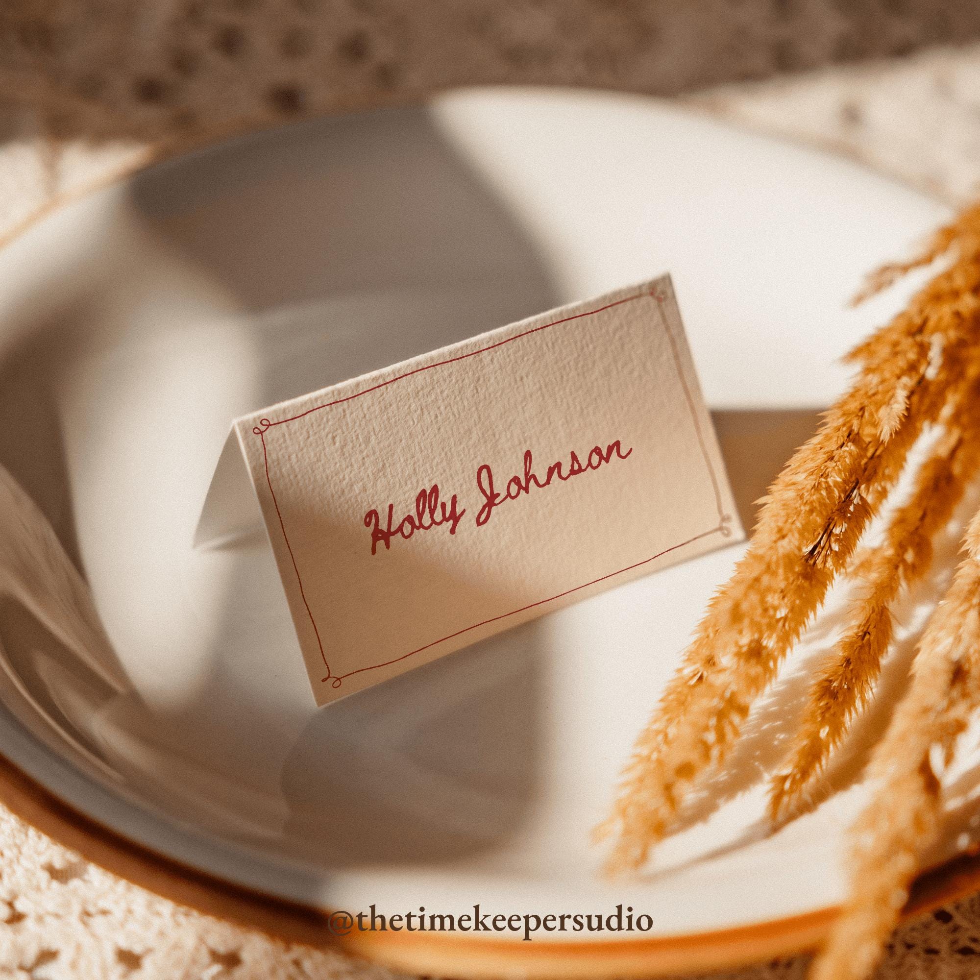 Handwritten Wedding Place Cards Custom Table Name Cards Whimsical ...