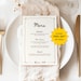 Cute Wedding Menu Template Editable Hand-drawn Vintage Design Modern ...
