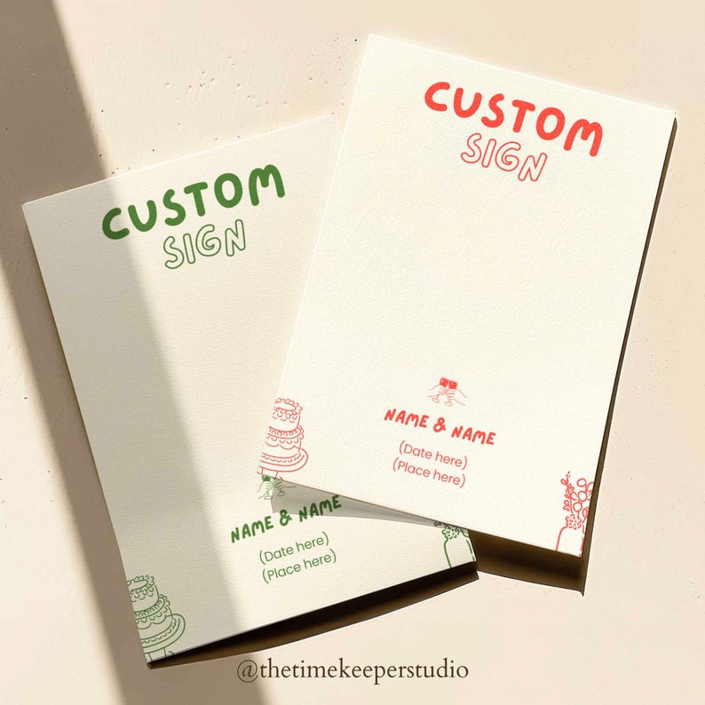 Custom Sign Template, Editable Canva Wedding Sign, Quirky Reception ...