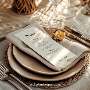 Cute Wedding Menu Template Editable Hand-drawn Vintage Design Modern ...