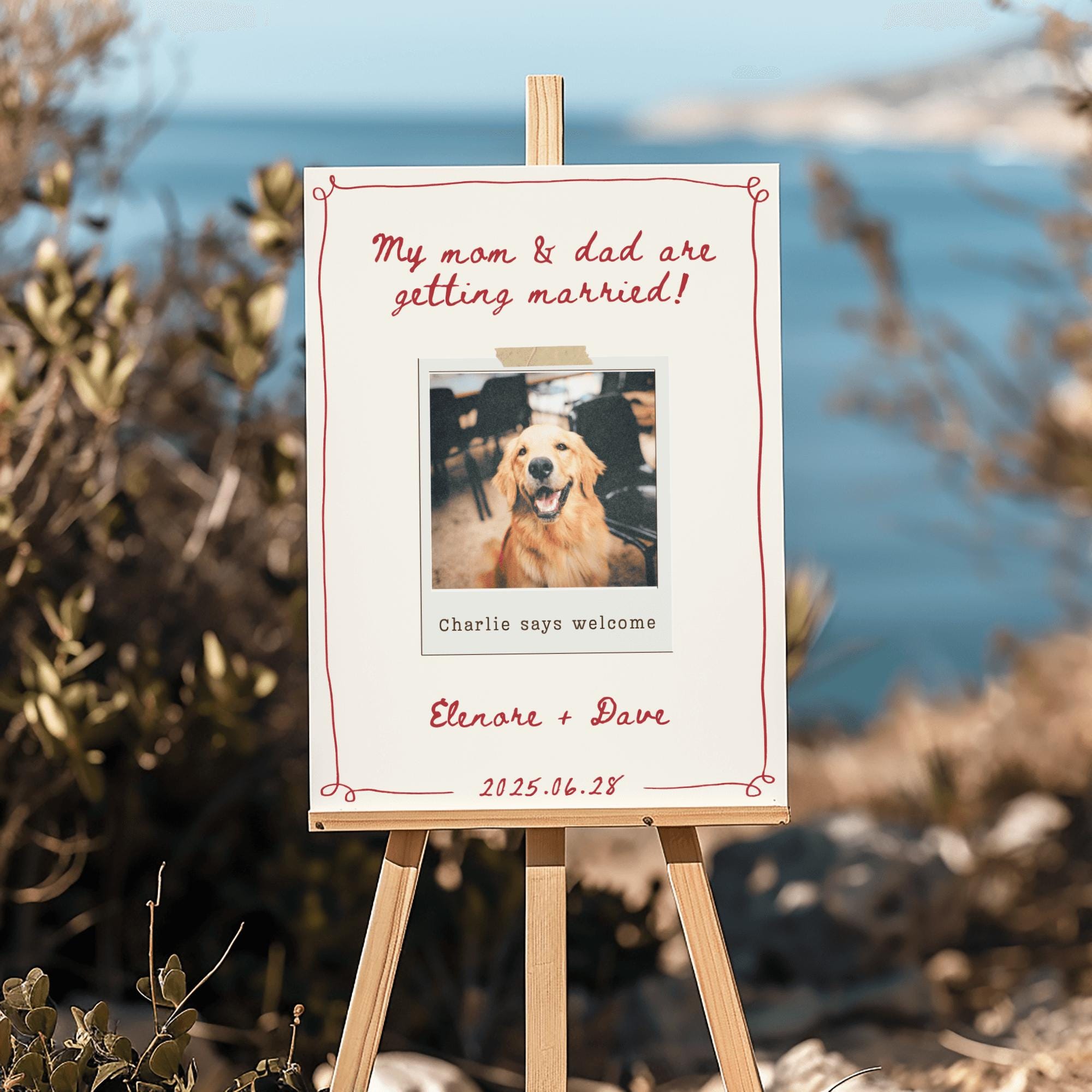 Dog Wedding Welcome With Photo Fun Pet Wedding Sign Editable Wedding ...