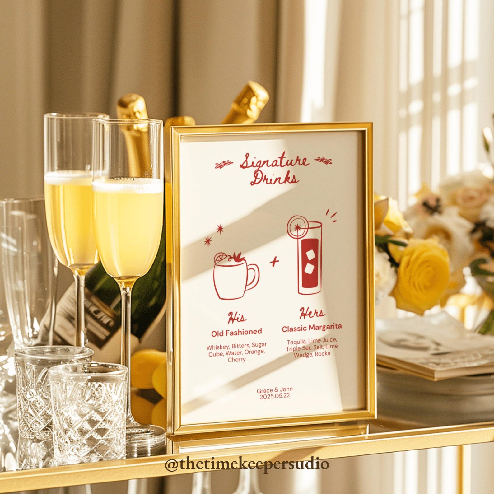 Signature Drink Sign Template His and Hers Cocktail Sign Editable ...