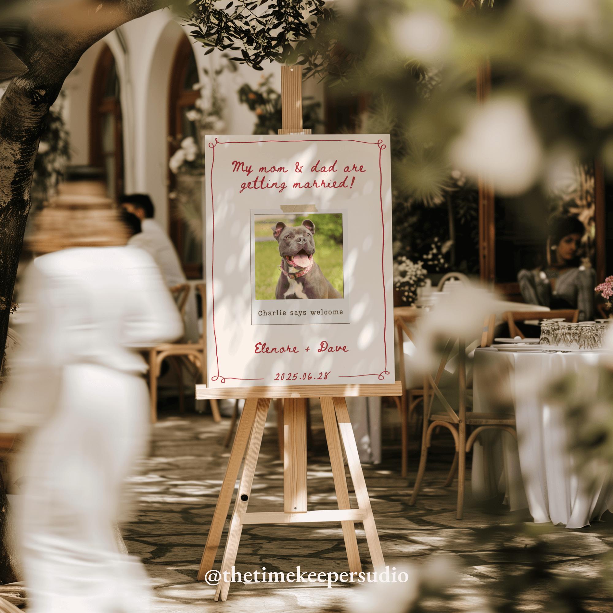 Dog Wedding Welcome With Photo Fun Pet Wedding Sign Editable Wedding ...