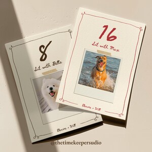 Dog Photo Wedding Table Number Template Handwritten Polaroid Design ...