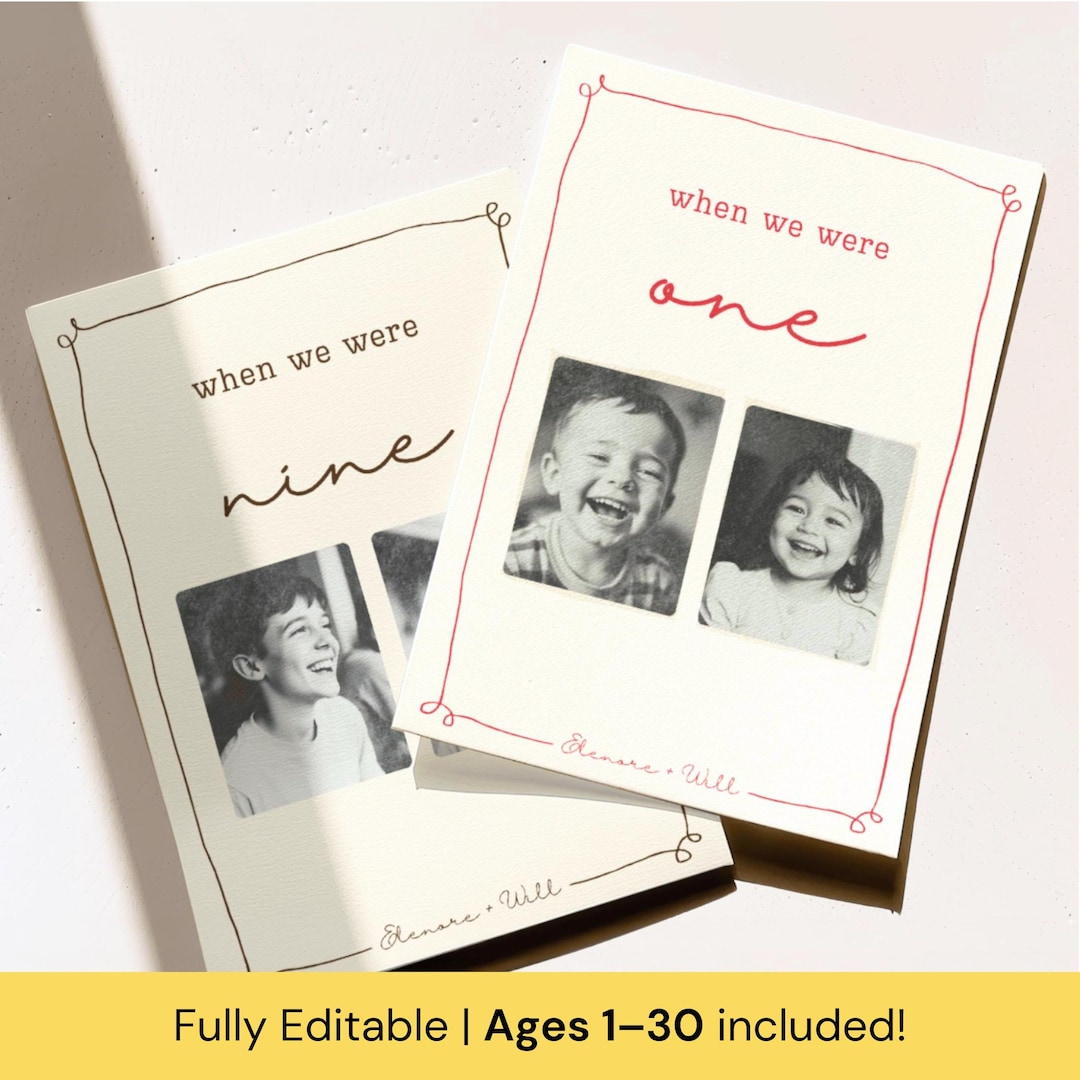 Photo Table Numbers Wedding When We Were Age Editable Template Cute ...