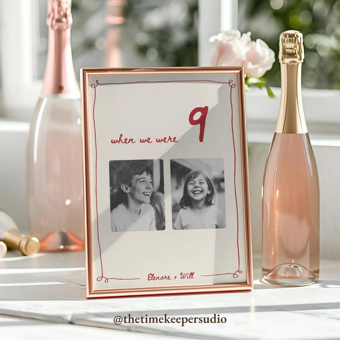 When We Were Age Photo Table Numbers Editable Template Cute Handwritten ...