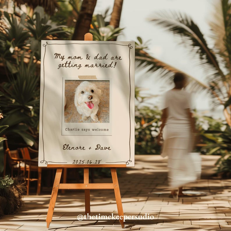 Dog Wedding Welcome Sign Funny Pet Wedding Sign Editable Wedding ...