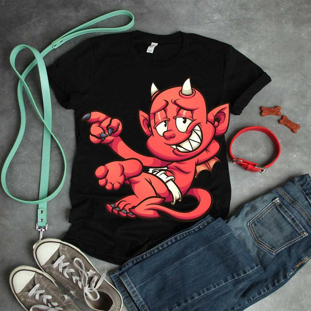 Funny Red Devil Lying Down Shirt - Etsy