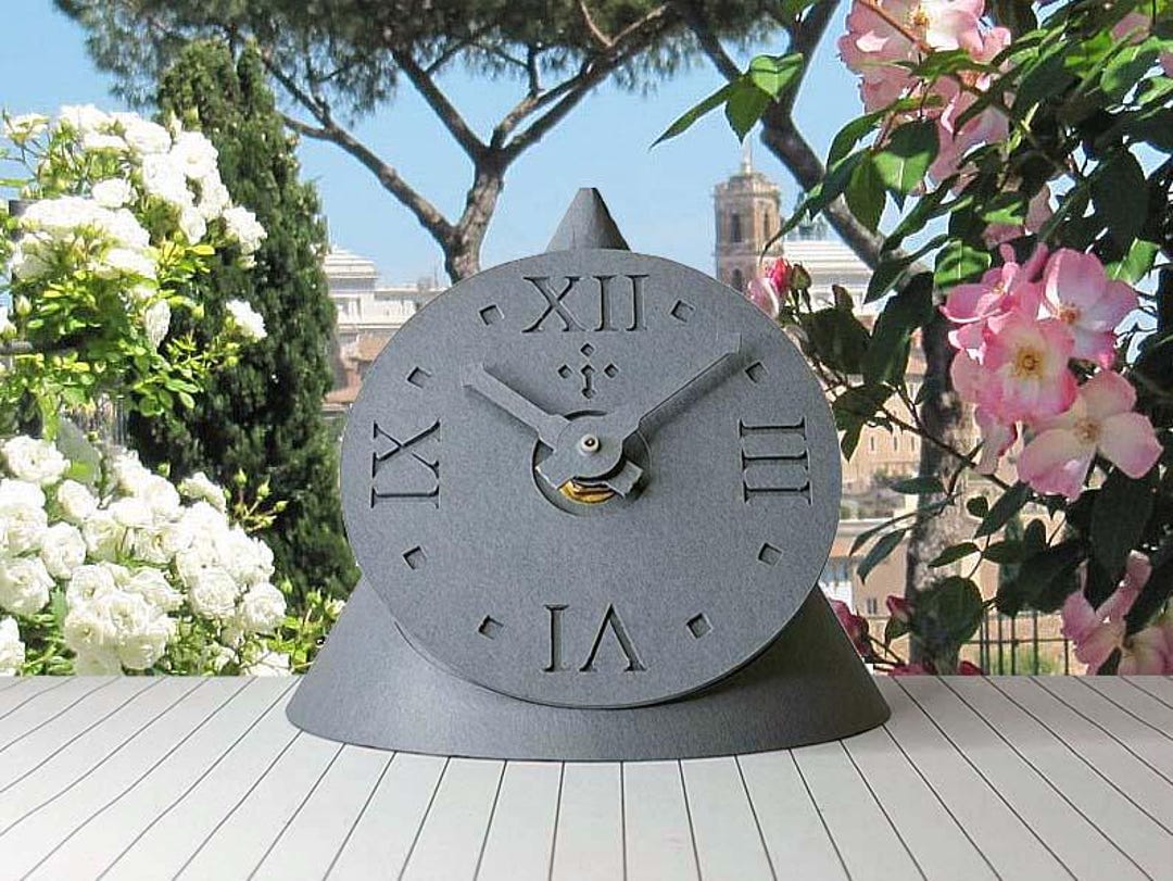 Paper Cone Desk Clock. Chic Ash Grey Table Clock. Handmade. Dial With ...