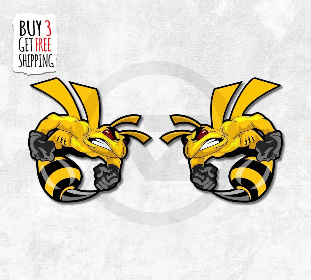 2x Hornet Stickers, Reflective Sticker, Car, Bike, Laptop, High Quality ...