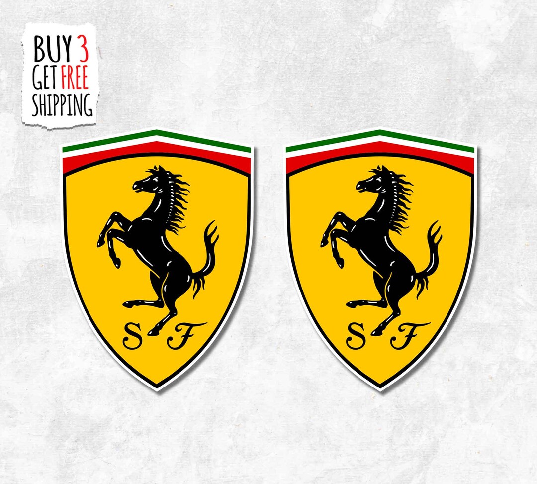2x Ferrari Stickers, Magnets, Car, Bike, Laptop, High Quality ...