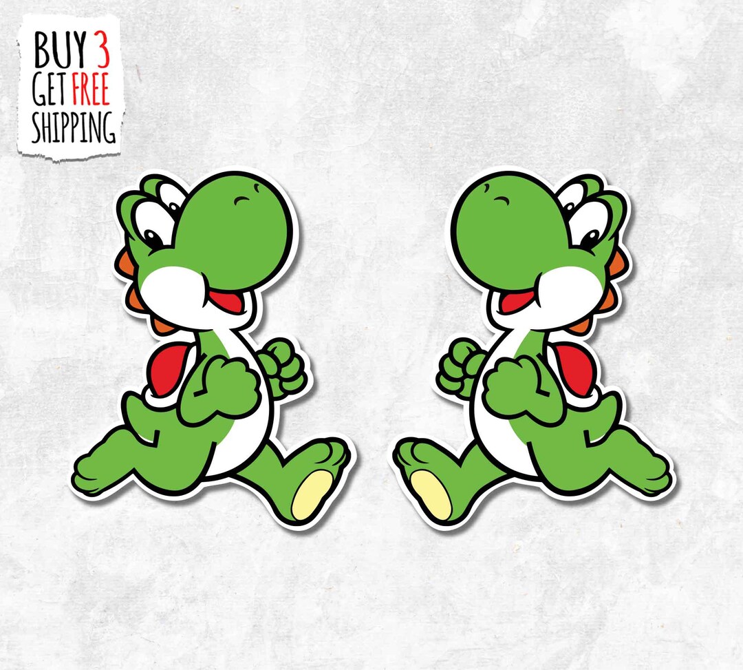 2x Yoshi Stickers, Magnets, Car, Bike, Laptop, Water Bottle High ...