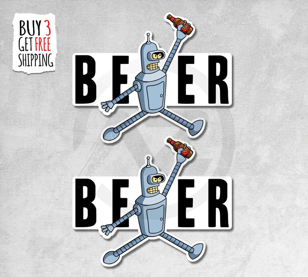 2x Bender Beer Stickers, Magnets, Car, Bike, Laptop, High Quality ...