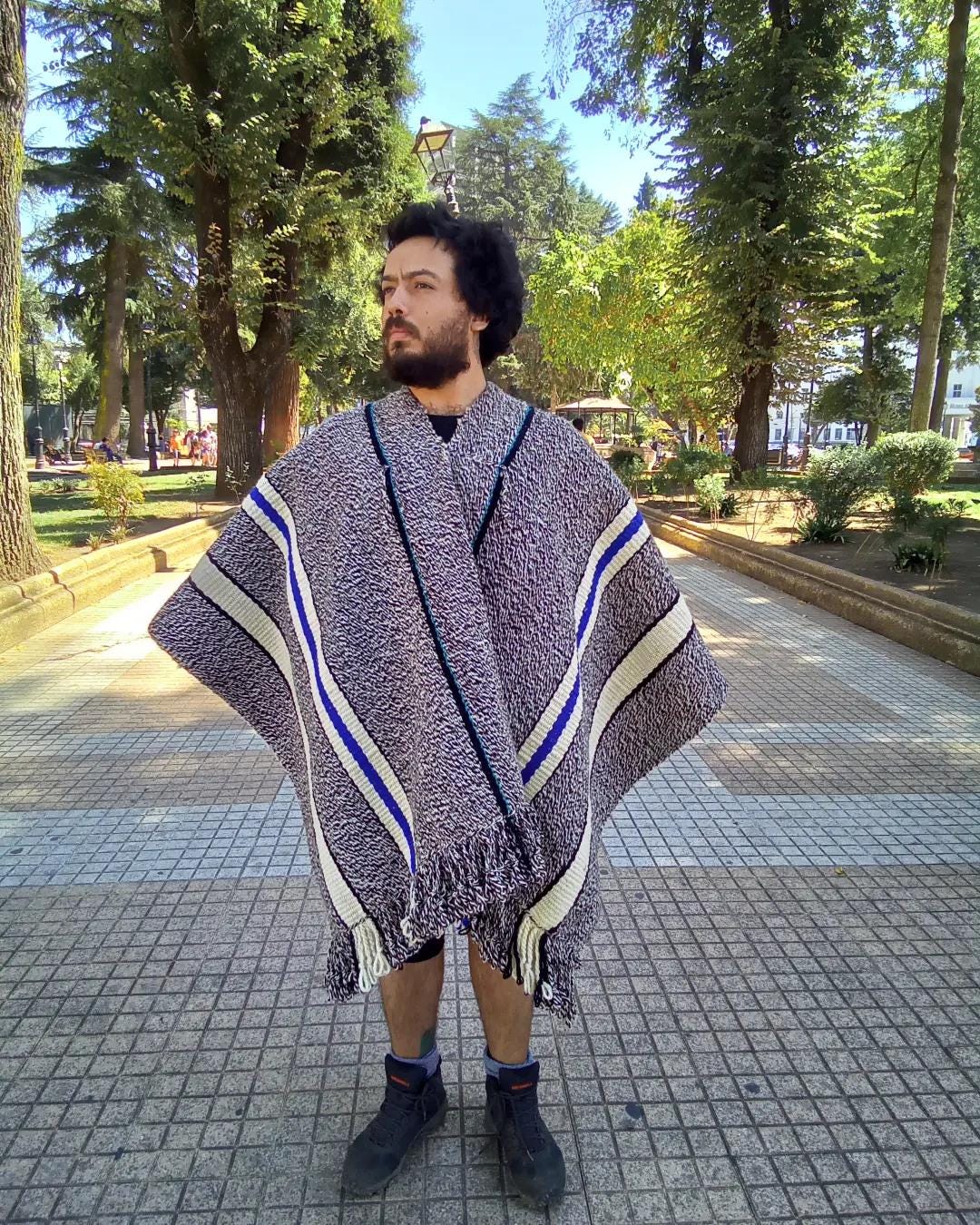 Made to Order Handmade Mapuche Makuñ Poncho Unique Traditional Fabric ...