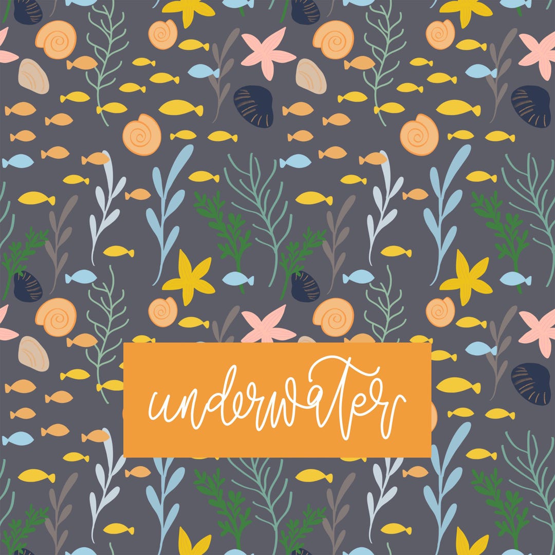 Undersea Pattern - Sea Creatures Seamless Pattern - Fish, Shells ...
