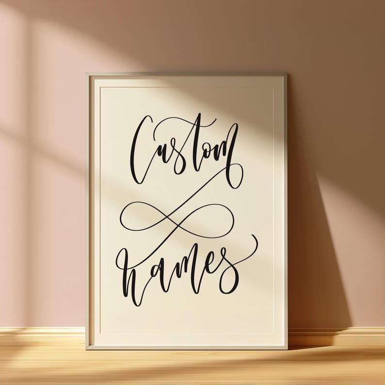 Personalised Interlaced Name Print - Handwritten Calligraphy Poster ...