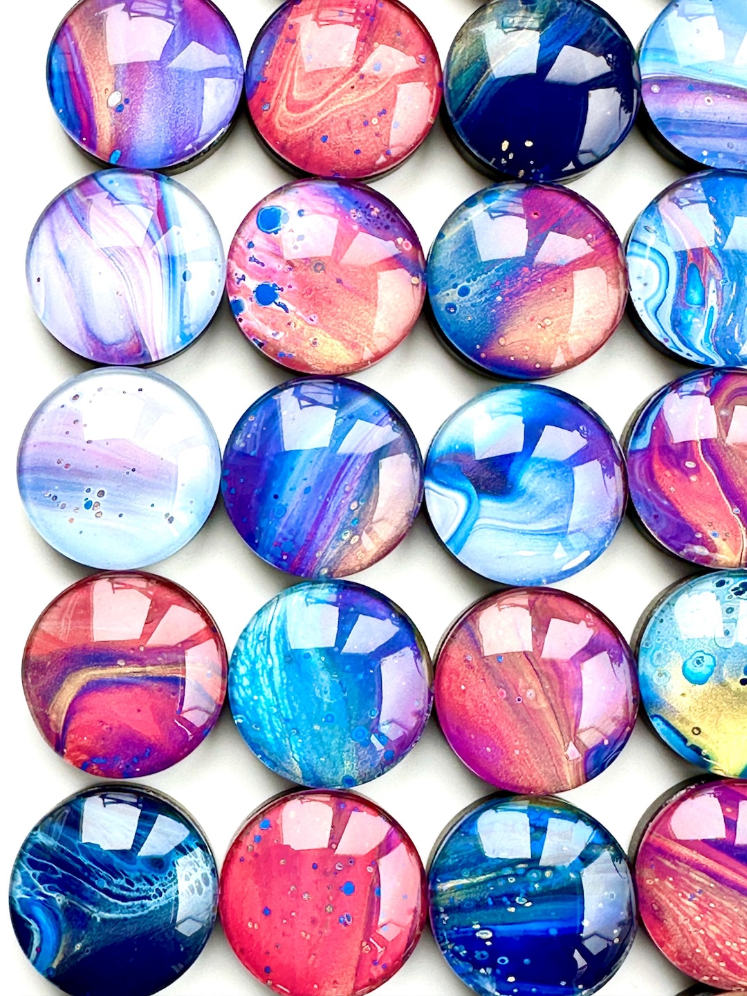 Handmade Magnets, Unique Magnets, Fluid Art Fridge Magnets, Fridge ...