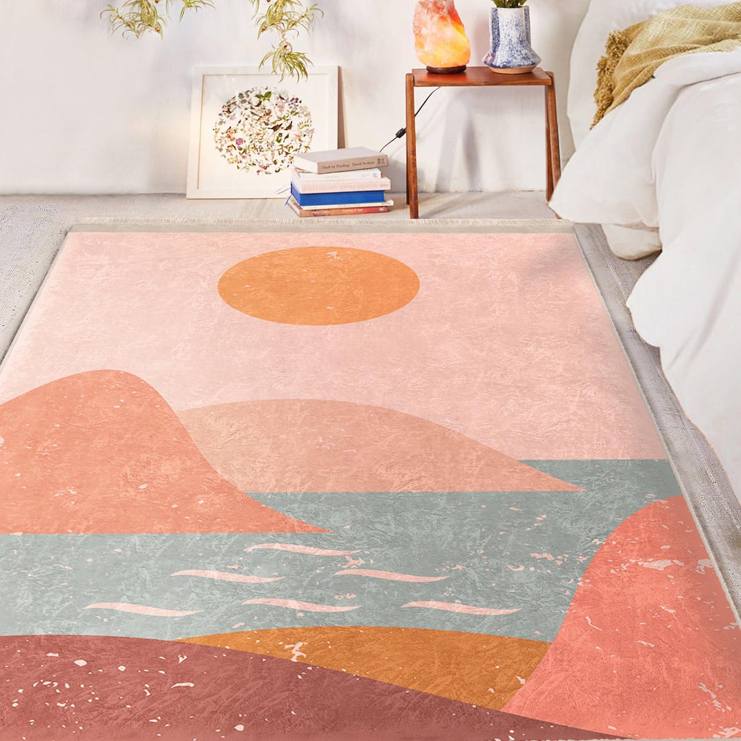 Sunset Landscape Area Rug - Desert Carpet-sunscape Runner - Abstract ...