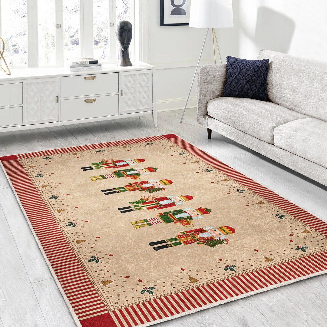 Cartoon Nutcracker Accent Rug-bedtime Skid Proof Rug-christmas Washable ...