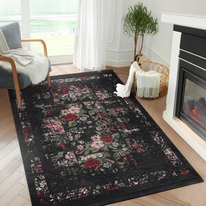 Victorian Romantic High Traffic Rug - Baroque Rubber Backing Throw Rug ...