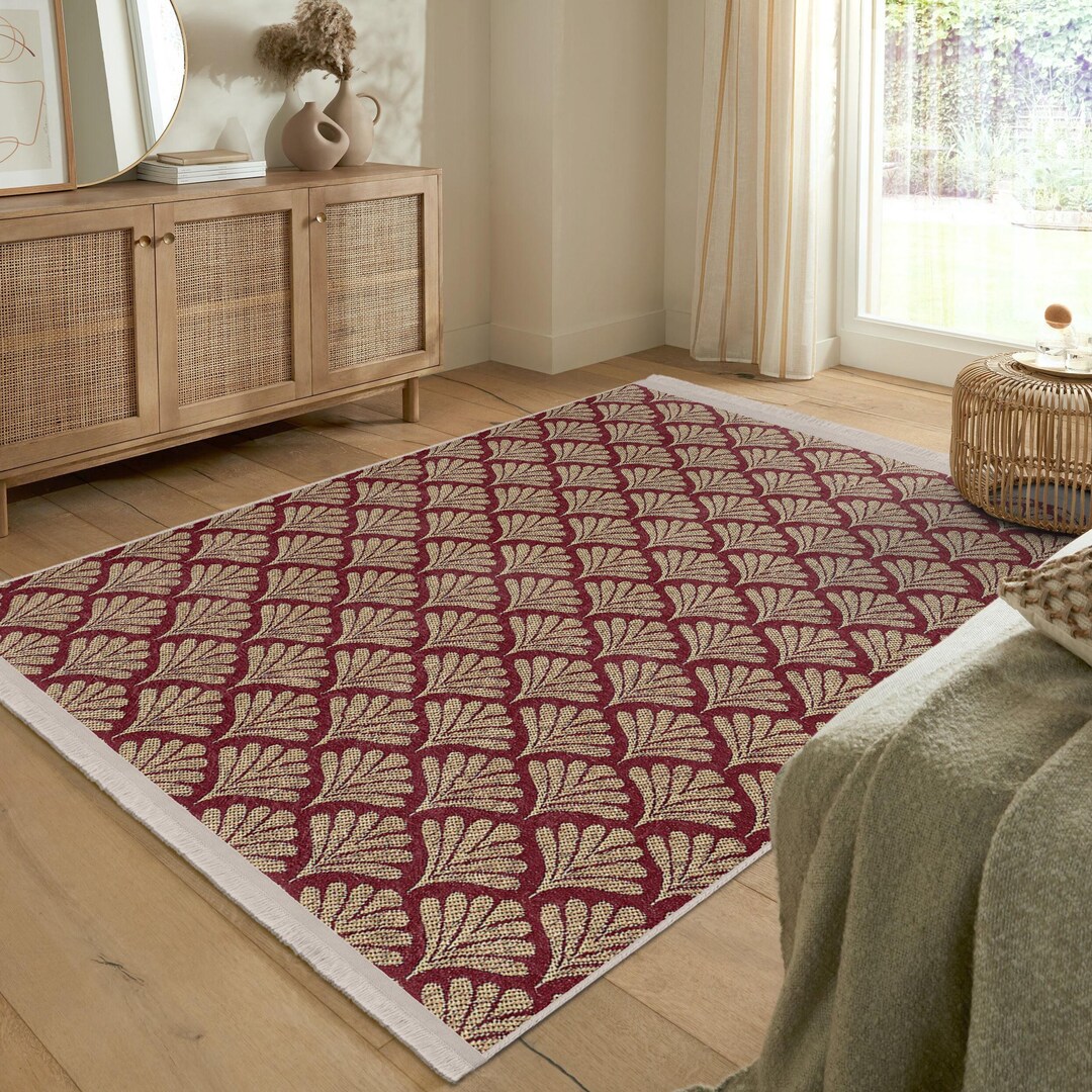 Shell Art Nouveau Washable Area Rug-scallop Carpet-avant-garde Runner ...