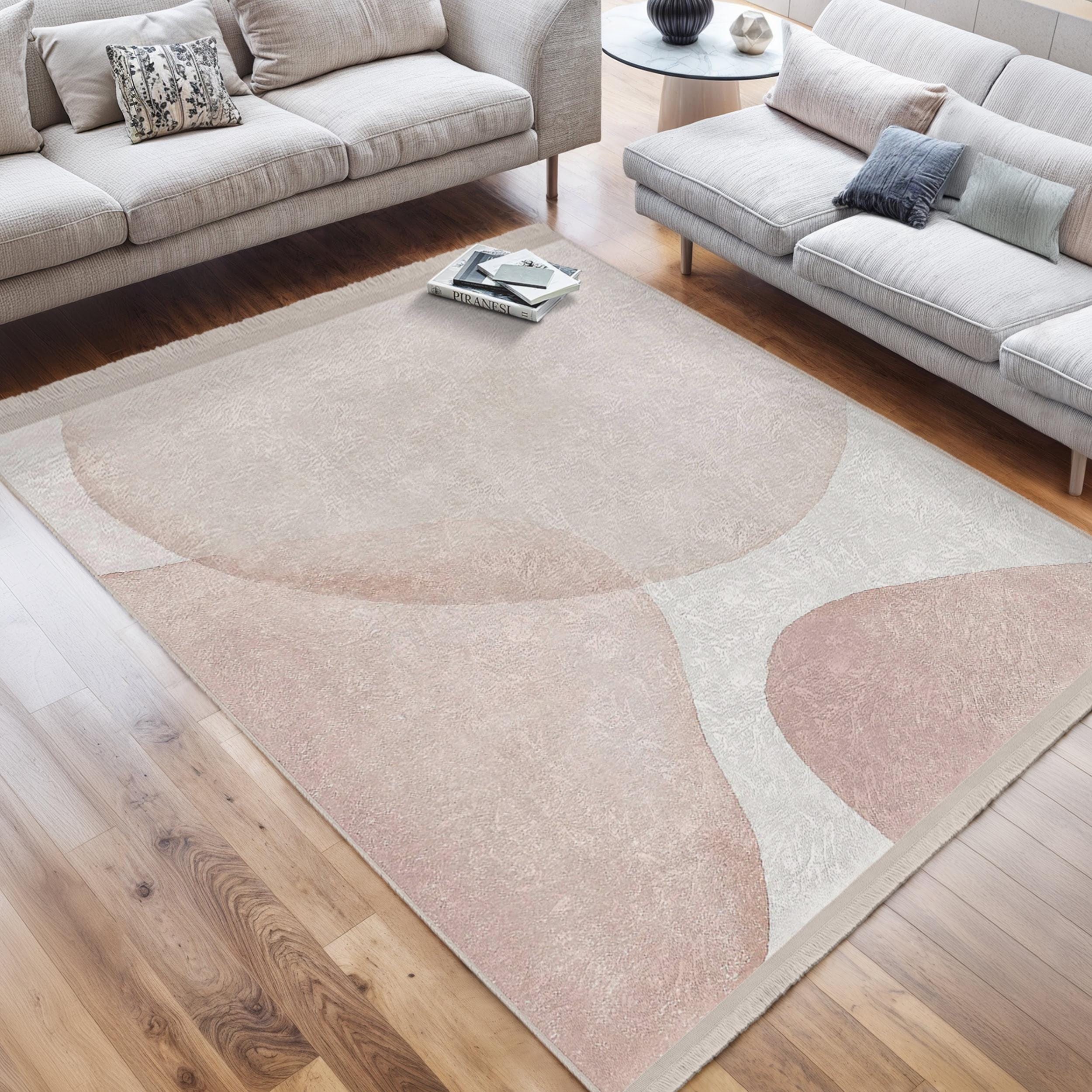 Soft Pink Blush Area Rug-pastel Slip Free Rug-aesthetics Washable ...