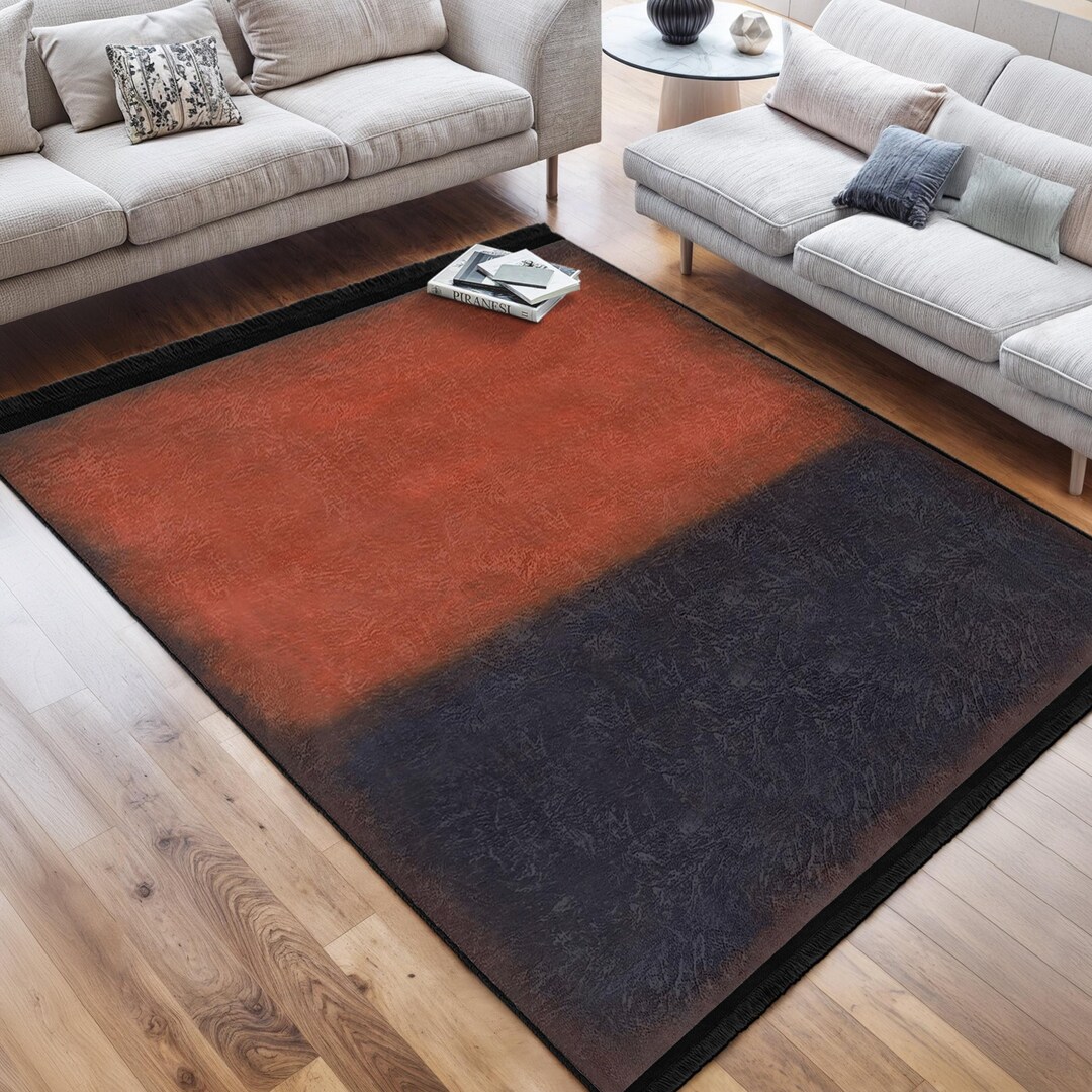 Minimal Rothko Area Rug -tile Color Non Slip Rug-faded Washable Attic ...