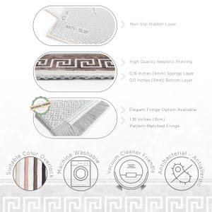 Neoclassical Modern Accent Rug - Meander Washable Carpet - Fret Runner ...