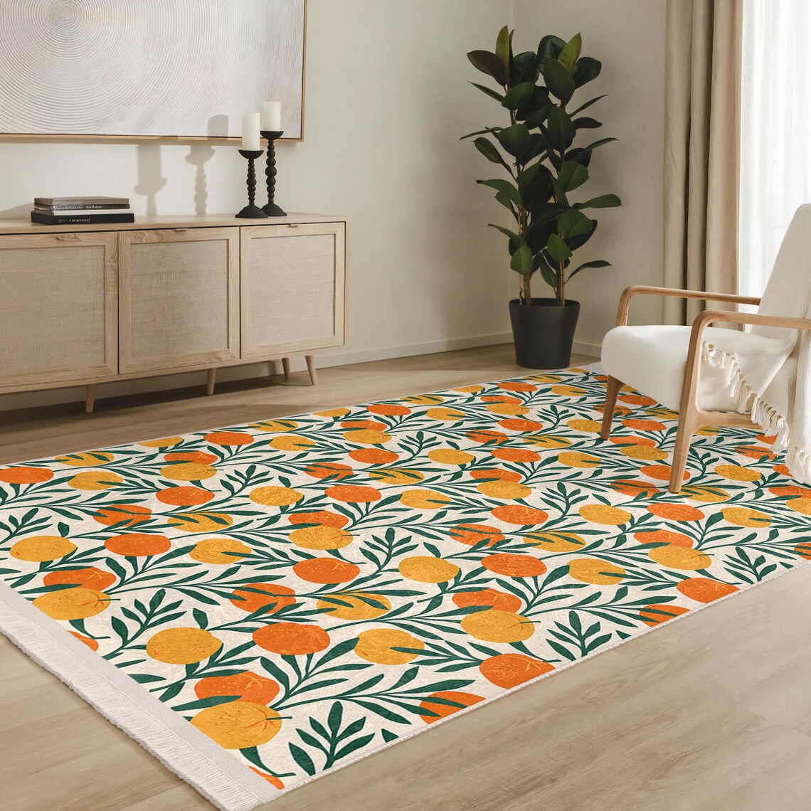 Citrus Fruit Lemon Area Rug - Tropical Carpet - Ochard Runner-fruity ...
