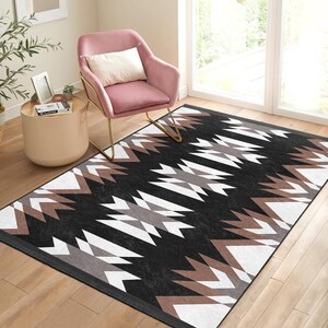 Aztec Scandinavian Accent Rug - Navajo Non Skid Area Rug - Rustic ...
